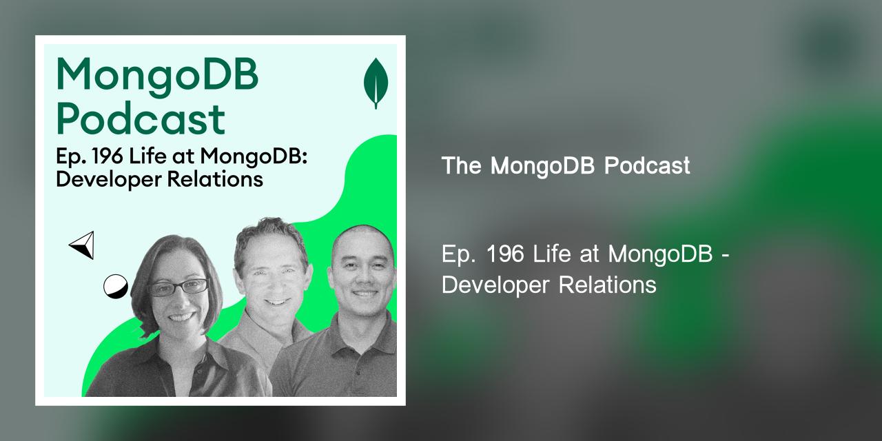 Life at MongoDB: Developer Relations